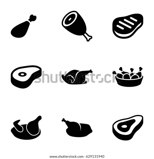 Roast Icons Set Set 9 Roast Stock Vector (Royalty Free) 629131940