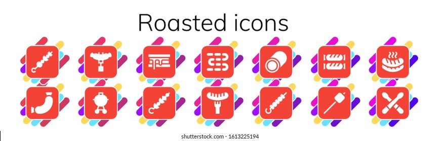 Roasted Icon Set 14 Filled Roasted Stock Vector (Royalty Free ...