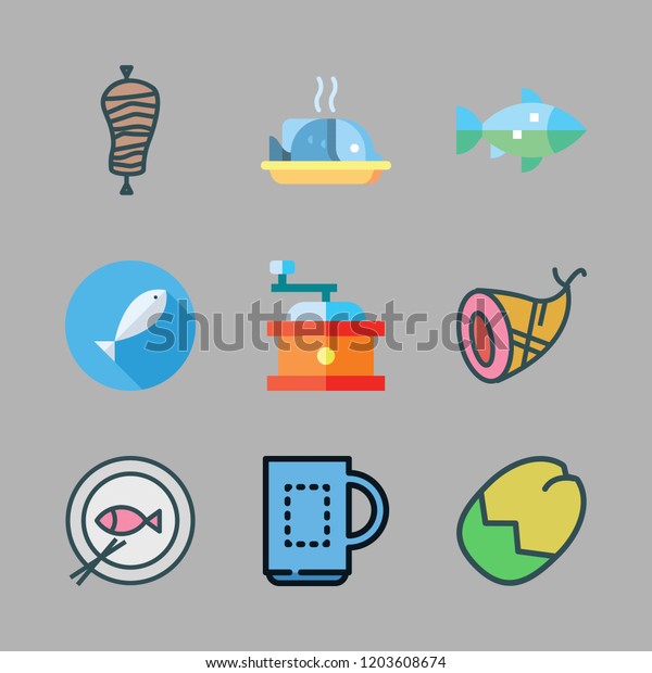 Roasted Icon Set Vector Set About Stock Vector (Royalty Free ...