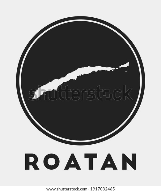 Roatan Icon Round Logo Island Map Stock Vector (Royalty Free) 1917032465