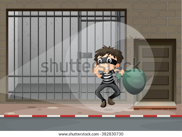 Robber Escaping Out Prison Illustration Stock Vector (Royalty Free ...