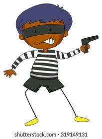 Robber Holding Gun Illustration Stock Vector (Royalty Free) 319149131 ...