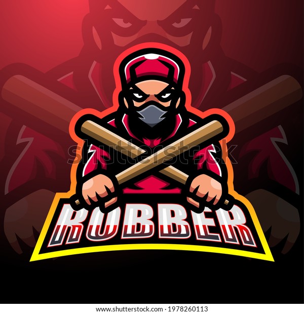 Robber mascot esport logo design