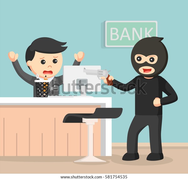 Robber Robbing Bank Color Stock Vector (Royalty Free) 581754535