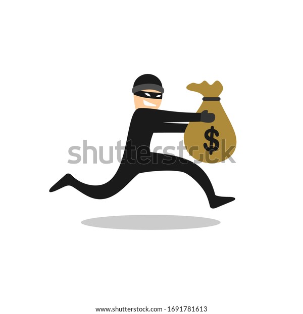 Vektor Stok Robber Run Illustration Clipart Vector (Tanpa Royalti ...
