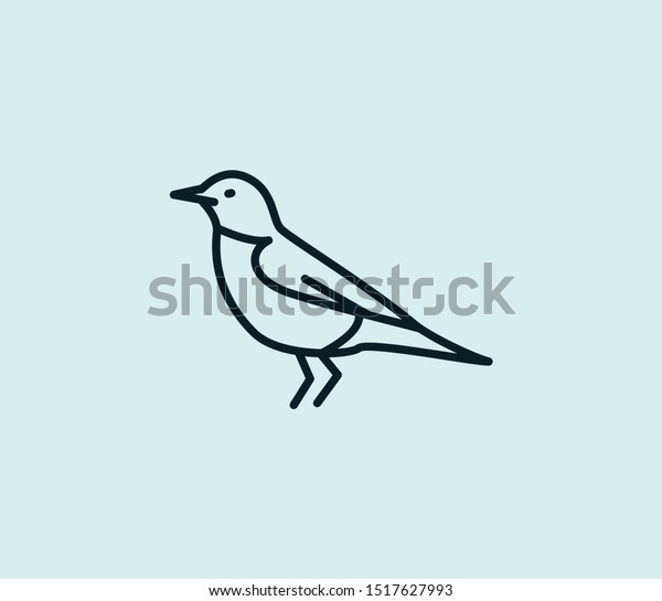 Robin Bird Icon Line Isolated On Stock Vector (Royalty Free) 1517627993 ...