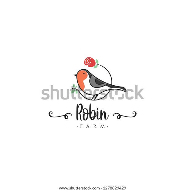 Robin Bird Logo Template Animal Logo Stock Vector (Royalty Free ...