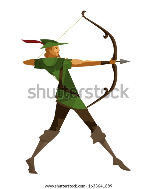 Robin Hood Ranger Archer Aiming Stock Vector (Royalty Free) 1633641889 ...