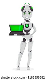 Robot Artificial Intelligence Female Bot Cute Stock Vector (Royalty ...