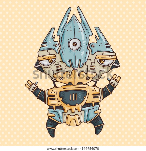 Robot Big Head Stock Vector (Royalty Free) 144954070 | Shutterstock