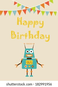Robot Birthday Stock Vector (Royalty Free) 182991956 | Shutterstock