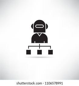 Robot Chairman Organization Chart Icon Stock Vector (Royalty Free ...