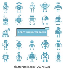 Robot Character Icons Set Stock Vector (Royalty Free) 709781221