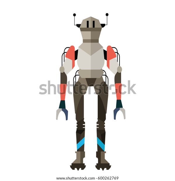 Robot Characters Icons Full Body: vector de stock (libre de regalías ...