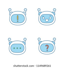 Robot Emojis Color Icons Set Chatbot Stock Vector (Royalty Free ...