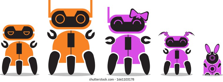 Robot Family Stock Vector (Royalty Free) 1661103178 | Shutterstock