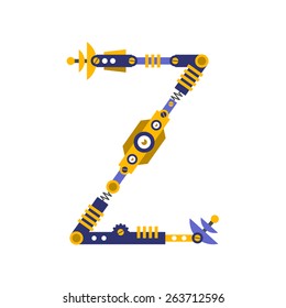 Robot Font Vector Letter Z Stock Vector (Royalty Free) 263712596 ...