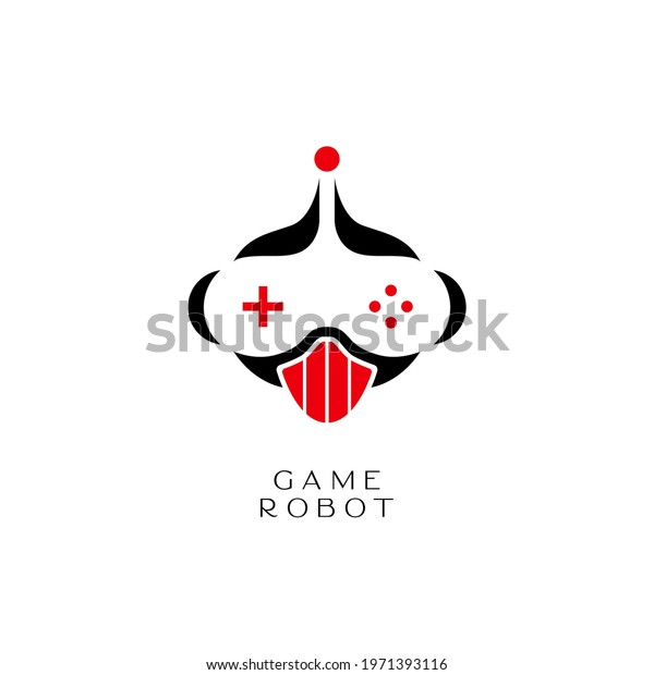 Robot Gaming Logo Minimalist Design Vector Stock Vector (Royalty Free ...
