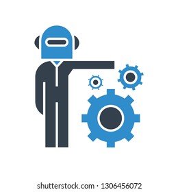 Robot Gears Icon Stock Vector (Royalty Free) 1306456072 | Shutterstock