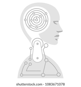 Robot Humanoid Profile Icon Stock Vector (Royalty Free) 1083671078 ...