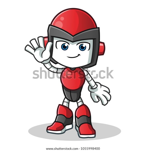 Robot Humanoid Waving Mascot Vector Cartoon Stock Vector (Royalty Free ...