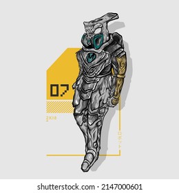 Robot Illustration Future Character Art Stock Vector (Royalty Free ...