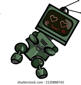 Robot Love Hand Sign Pixel Screen Stock Vector (Royalty Free ...