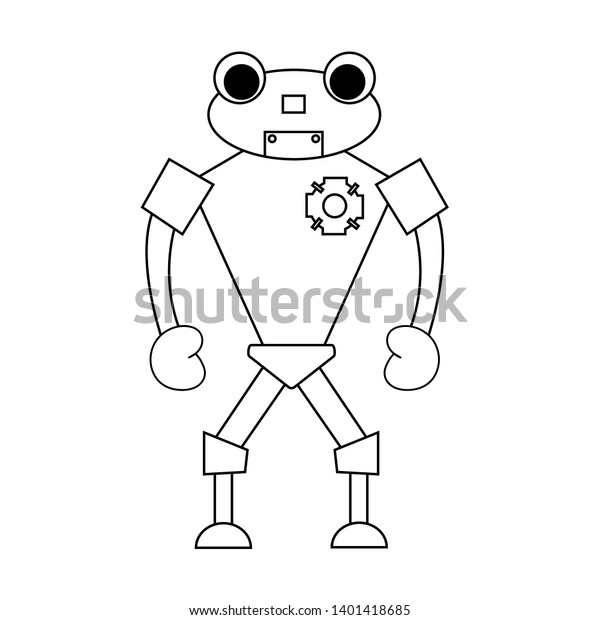 Robot Outline Character Isolated Stock Vector Stock Vector (Royalty ...