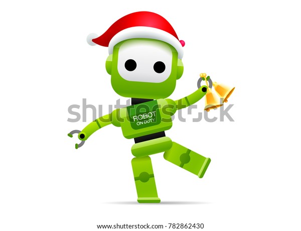Robot Santa Claus Merry Christmas Happy Stock Vector (Royalty Free ...