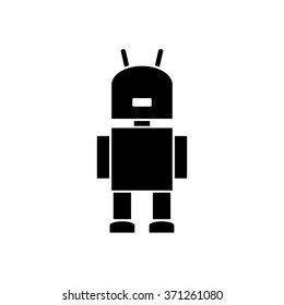 Robot Simple Icon Black White Line Stock Vector (Royalty Free ...
