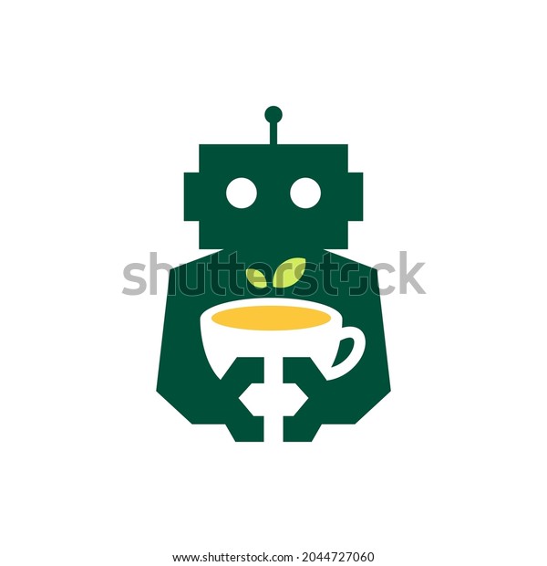 Robot Tea Leaf Cup Drink Cyborg Stock Vector (Royalty Free) 2044727060 ...
