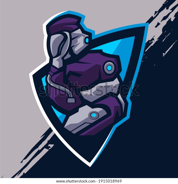 Robot Team Esport Logo Design Stock Vector (Royalty Free) 1915018969 ...