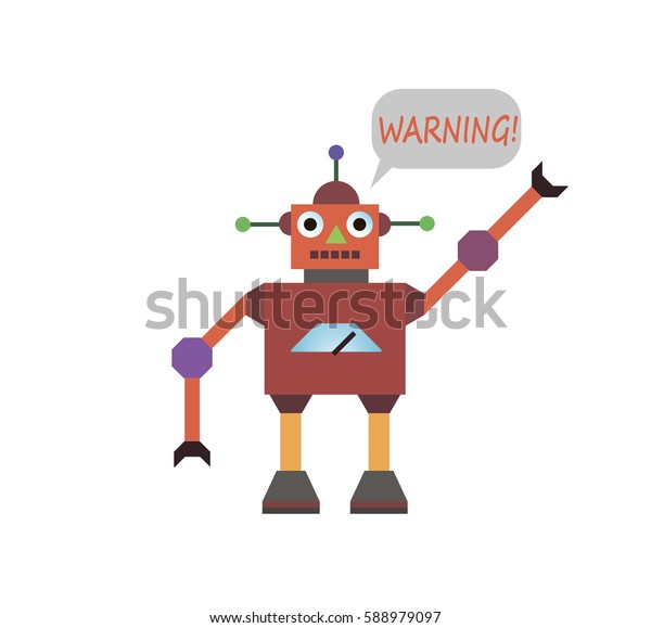 Robot Text Warning Stock Vector (Royalty Free) 588979097 | Shutterstock