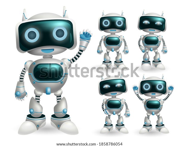 Robot Vector Character Set Robotic Characters Stock Vector (Royalty ...