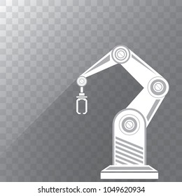 Robotic Arm Symbol On Transparent Background Stock Vector (Royalty Free ...