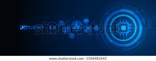 Robotic Futuristic Hud Background Concept Automatization Stock Vector ...