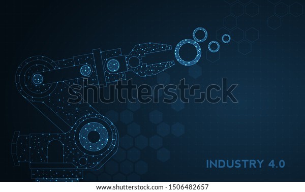 Robotic Futuristic Hud Background Concept Automatization Stock Vector ...