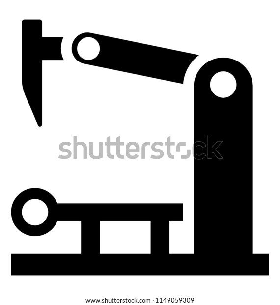 Robotic Hand Industrial Manufacturing Processes Icon Stock Vector ...
