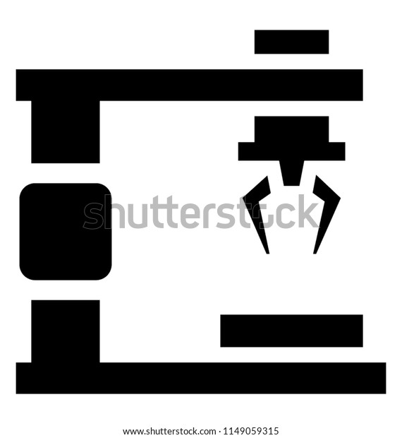 Robotic Hand Manufacturing Process Glyph Icon Stock Vector (Royalty ...