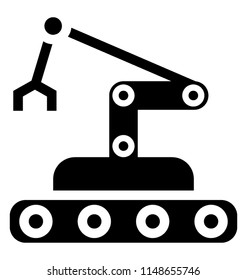 Robotic Hand Manufacturing Process Glyphicon Industrial: เวกเตอร์สต็อก ...