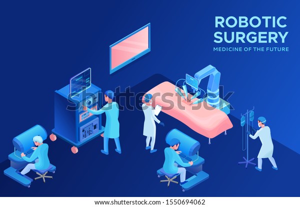 Robotic Surgery Operating Smart Surgical Robotic Stock Vector (Royalty ...