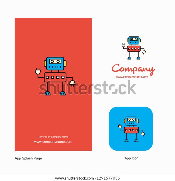 Vektor Stok Robotics Company Logo App Icon Splash (Tanpa Royalti ...