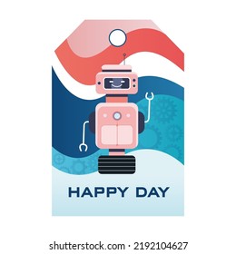 Robotics Concept Labels Invitation Cards Postcards Stock Vector ...