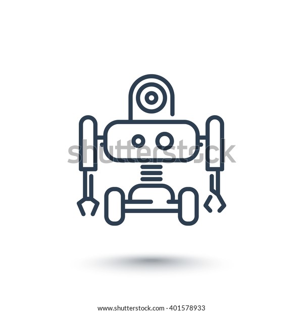 Robotics Line Icon Robot Pictogram Isolated Stock Vector (Royalty Free ...