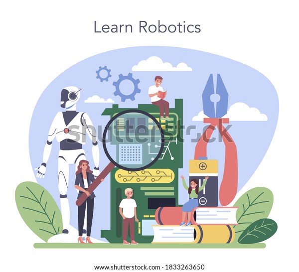 Robotics School Subject Concept Robot Engineering Stock Vector (Royalty ...