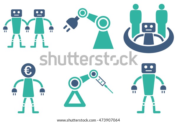 Robotics Vector Icons Pictogram Style Bicolor Stock Vector (Royalty ...