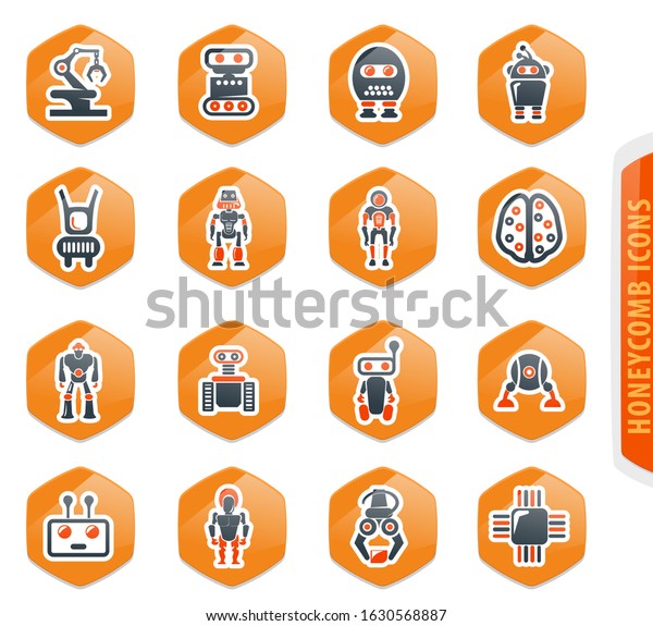 Robots Color Vector Icons User Interface Stock Vector (Royalty Free ...