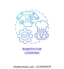 Robots Cooking Blue Gradient Concept Icon Stock Vector (Royalty Free ...