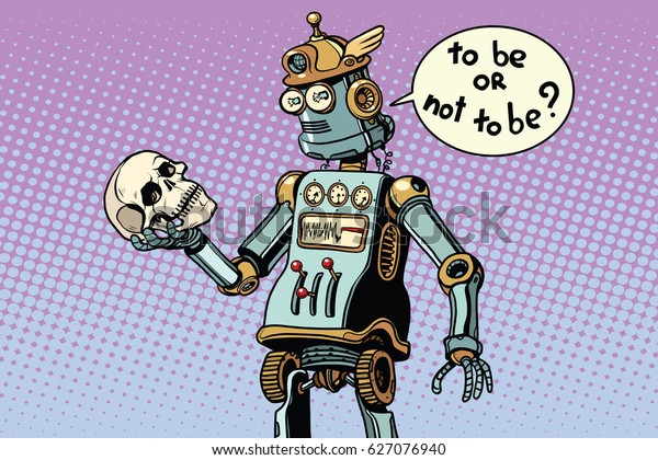 Robots Humanity Scene Hamlet Pop Art Stock Vector (Royalty Free ...