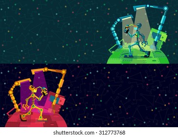 Robots Planet This Vector Illustration Made Stock Vector (Royalty Free ...